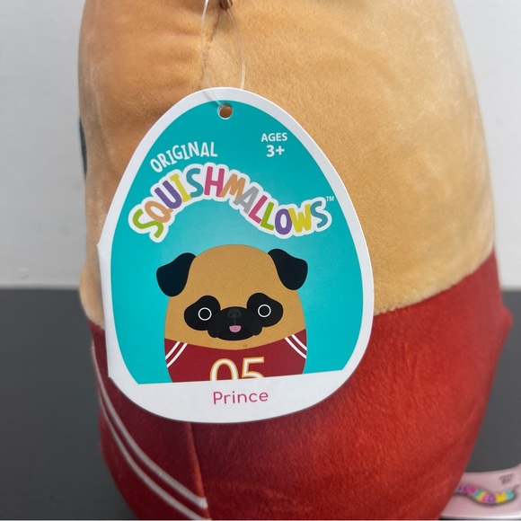 Squishmallows | Toys | Prince The Pug In Football Jersey Squishmallow 8 ...